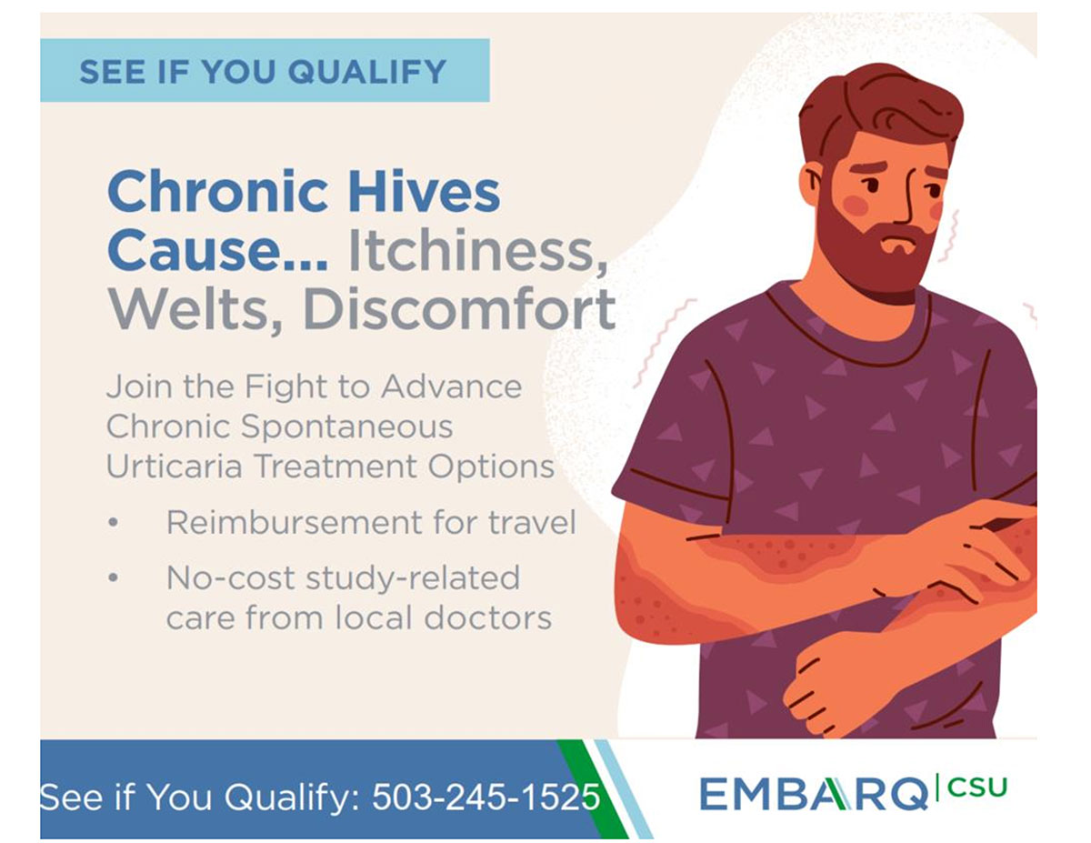 Chronic Hives | Oregon Medical Research Center Portland, OR